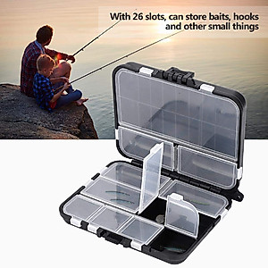 Jacksking Lure Box, 26 Slots Fishing Baits Box Lures Holder Hooks Tackle Storage Case Accessory