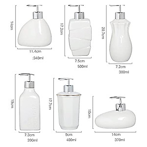 Soap Pump Dispenser Bathroom Ceramics Shampoo Liquid Soap Dispenser Shower Gel Kitchen Bottle Lotion Home Portable Pump Soap Foam Fixture Bottles Dispenser (Color : E)