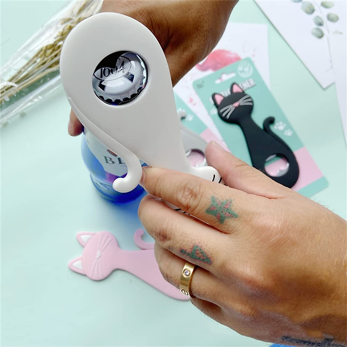 SHFICDJ Animal Cat shape Bottle Opener,Beer Bottle Openers,Creative kitchen supplies gift bottle opener.