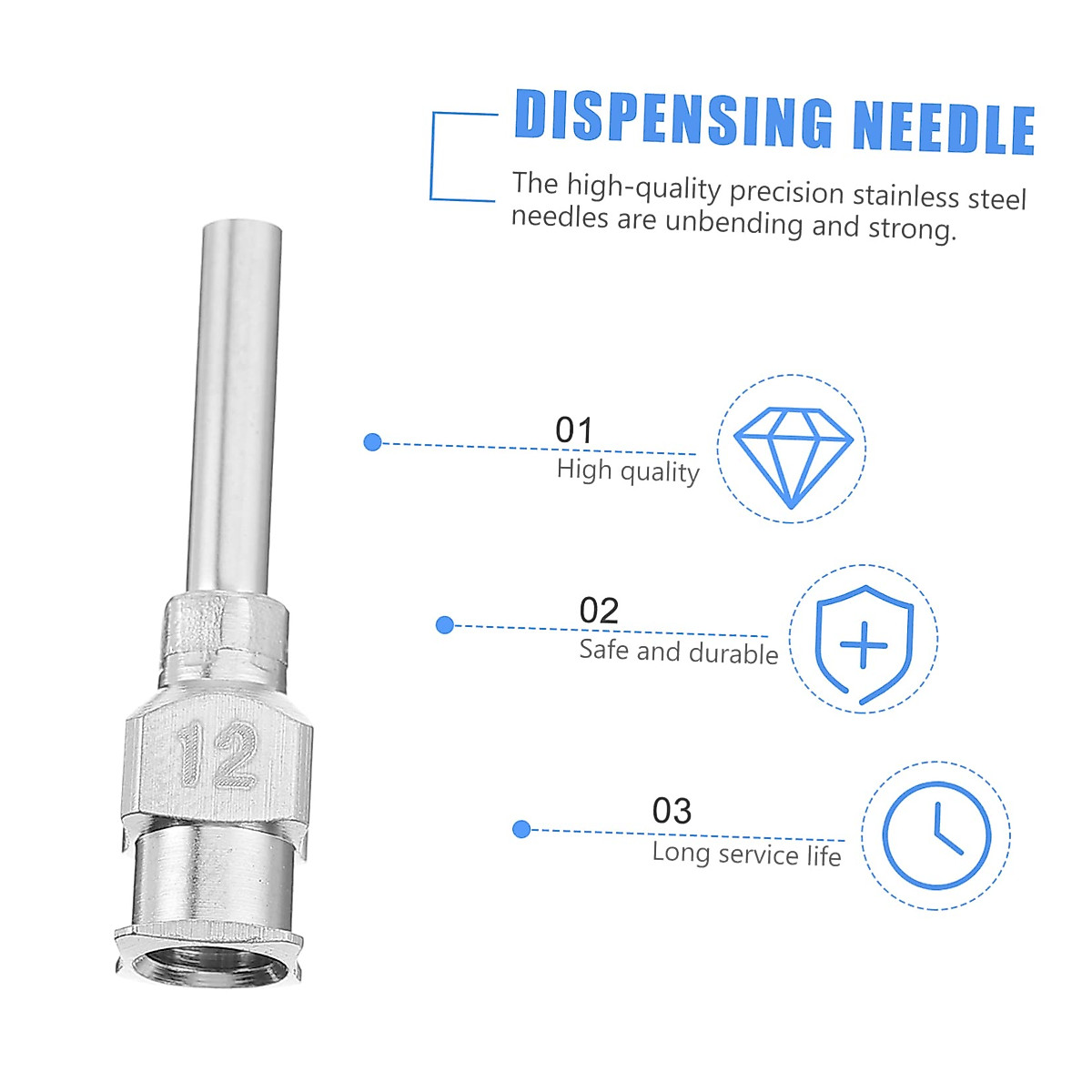 12pcs Stainless Steel Needle Precision Tip Luer Lock Needle Dispensing Needle Dispenser Needle Stainless Steel Dispensing Precision Needle Luer Slips Needle