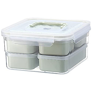 amokk Snackle Box Charcuterie Container with Handle Divided Lunch Box Containers for Adults Salad Container BPA Free (Green)