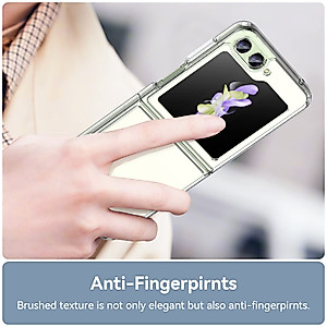 Taneny for Samsung Galaxy Z Flip 5 Case,Slim Thin Lightweight Hard PC Crystal Cover Soft Bumper Shockproof Protection Phone Case for Samsung Galaxy Z Flip 5 5G (Clear)