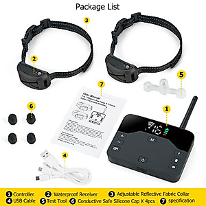 Rivulet Wireless Dog Fence System Electric Dog Fence Training Collar w/Remote 2-in-1, Dog Containment Fence Wireless, Adjustable Vibration & Shock, Rechargeable Pet Fence for Small Medium Large Dogs