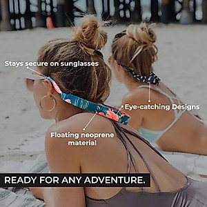 Ukes Premium Sunglass Strap - Durable & Soft Glasses Strap Designed with Floating Neoprene Material - Secure fit for Your Glasses and Eyewear. (The Midnights)