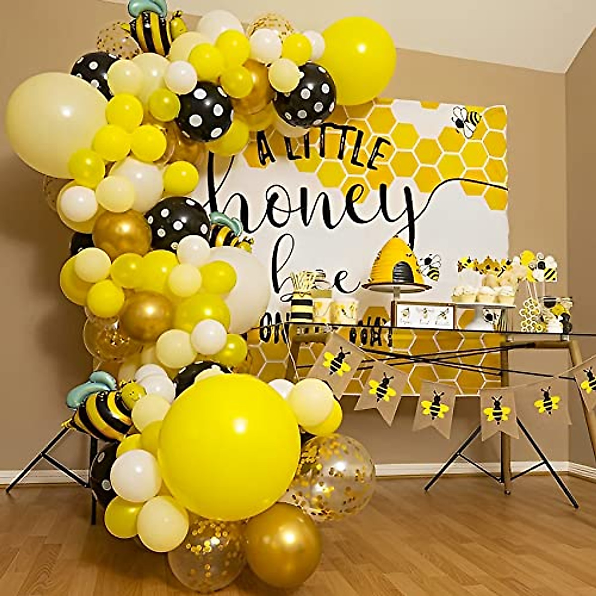 Sharlity 130PCS Yellow Balloon Garland Arch Kit Yellow Balloons Different Sizes 18 12 10 5 Inch for Birthday Baby Shower Carnival Anniversary Sunflower Party Decorations
