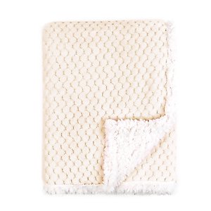 Tadpoles Popcorn Plush Sherpa Baby Blanket - Cream | 30" x 40" | Made of 100% Polyester | Soft, Breathable & Durable | Ideal as a Baby Swaddle Blanket, Crib Blanket, Receiving Blanket & More