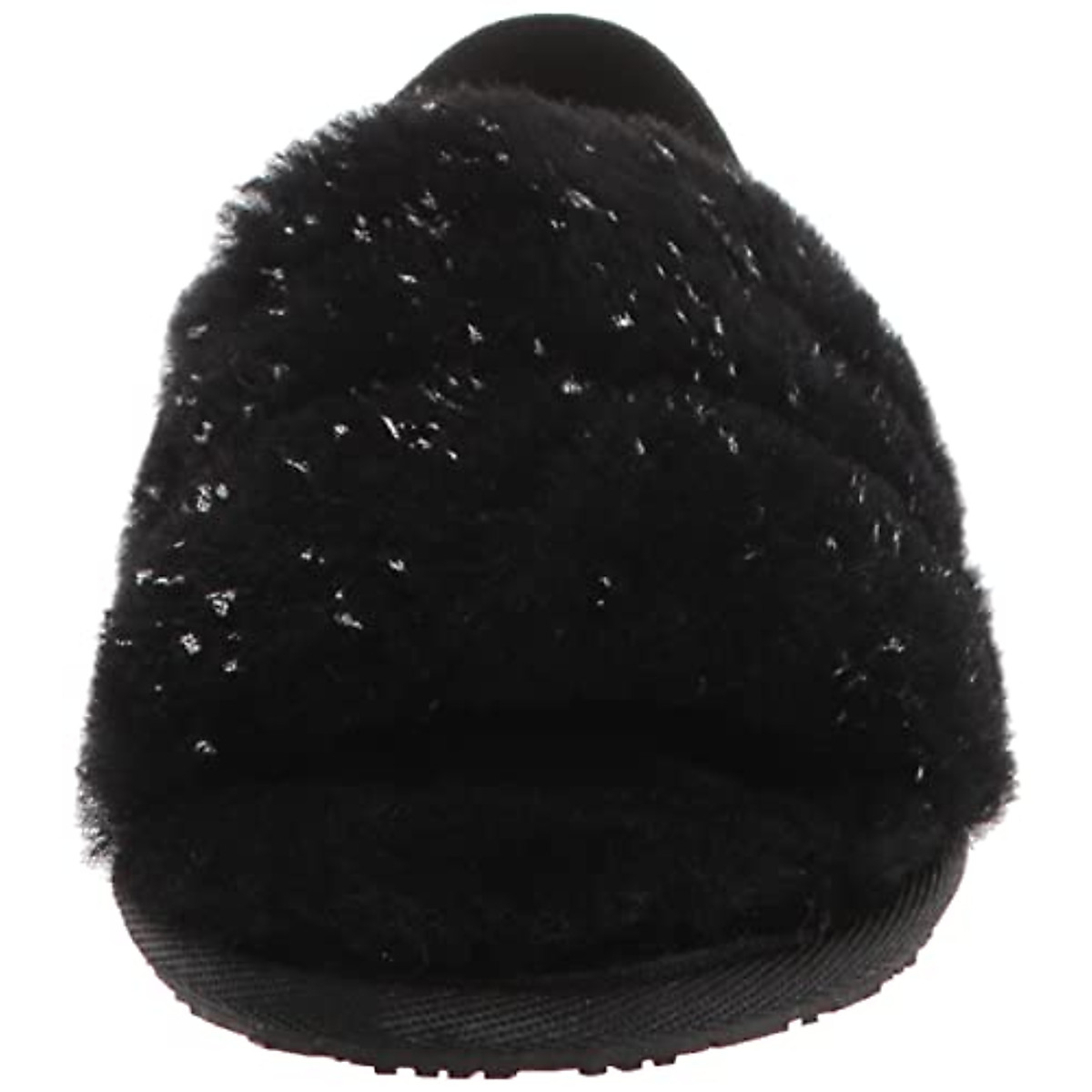 UGG Girls T Fluff Yeah Metallic Sparkle Slipper, Black, 10 Toddler