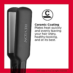 REVLON Smooth and Straight Ceramic Flat Iron | Fast Results, Smooth Styles (2 in)