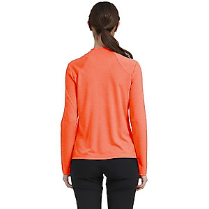 MoFiz Horse Riding Shirts for Women Long Sleeves UV Protection Zip-up Slim Fit Biking Shirt Orange XL