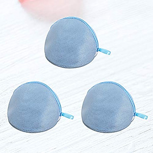 TOPBATHY 3pcs Bra Lingerie Panties Washing Bags Zippered Mesh Laundry Bags Triangle Bracket Protection Net