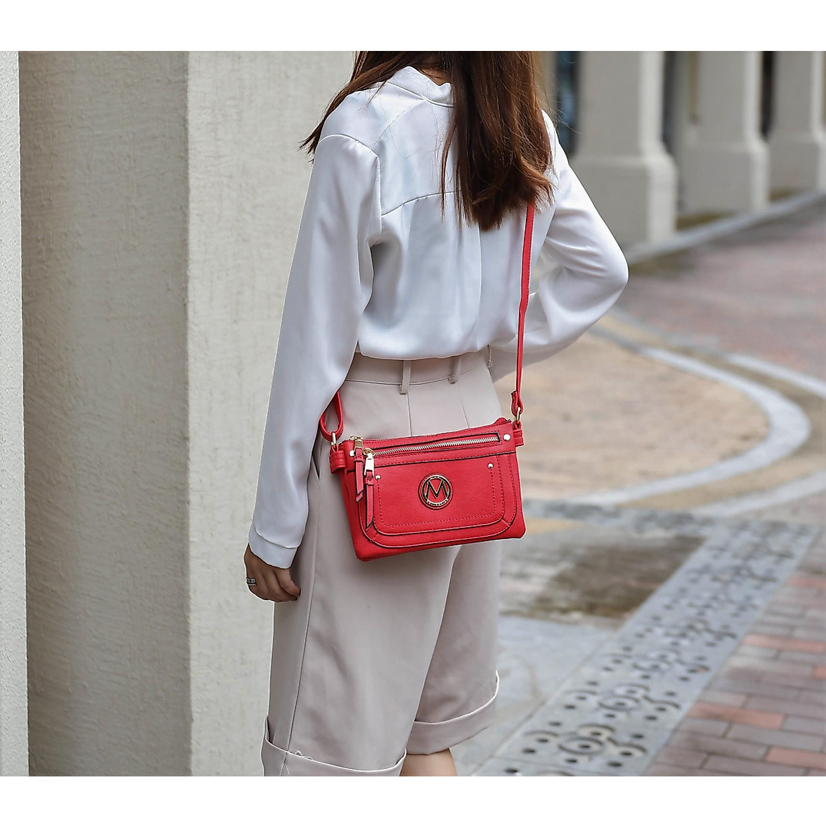 MKF Collection Crossbody bag for women, Adjustable Strap Vegan leather Shoulder Bag messenger Purse by Mia K