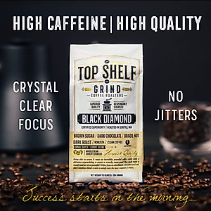The Best High Caffeine Dark Roast Whole Bean Black Coffee, Extra Strong Gourmet Columbian Clean Coffee Beans by Top Shelf Grind Company | Worlds Strongest Black Roasted Java | Seattles Purity Culture