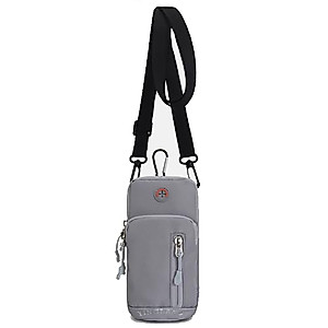 Sport Running Armband Cell Phone Holder Crossbody Purse Case Belt Pouch Arm Bag for Samsung Galaxy S22 S23 S24 Ultra S21 S20 Plus Note20 iPhone 14 13 12 Pro Max Moto G Power Google Pixel 7a 6a (Gray)