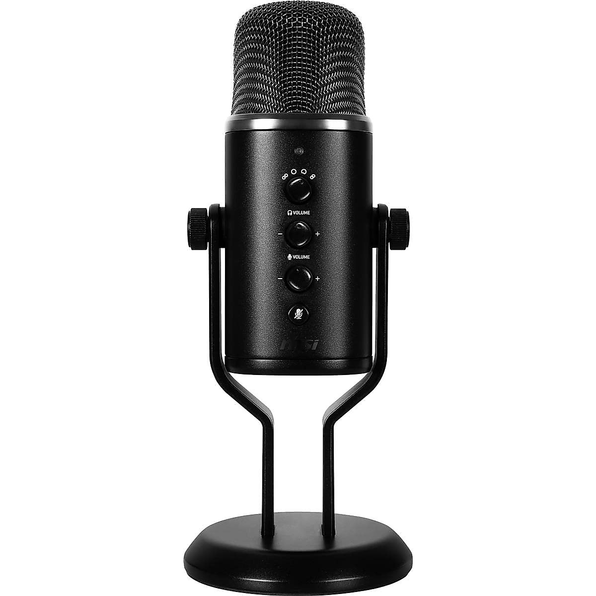 MSI IMMERSE GV60 Streaming Microphone (USB Type-C Interface and 3.5mm Aux, for Professional Applications with Intuituve Control in 4 Modes: Stereo, Omnidirectional, Cardioid and Bidirectional)