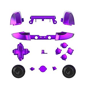 Chrome Color ABXY Dpad Triggers Full Buttons Set Mod Kits for Xbox One Slim / xbox one S Controller with Screwdriver (Torx T6 T8) Set (Chrome Purple)