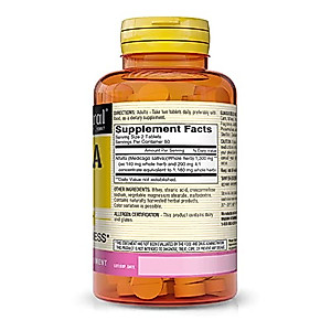 MASON NATURAL Alfalfa 650 mg (10 Grain) - Excellent Source of Vitamin K, Balanced Nutritional Support, 100 Tablets