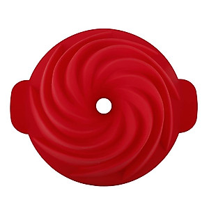 SHEbaking Silicone Fluted Pan,Jello Mold Gelatin Mold, Non-stick Baking Mold with Sturdy Handle Perfect for Cake, Jello, Mousse,Bread 9 inch