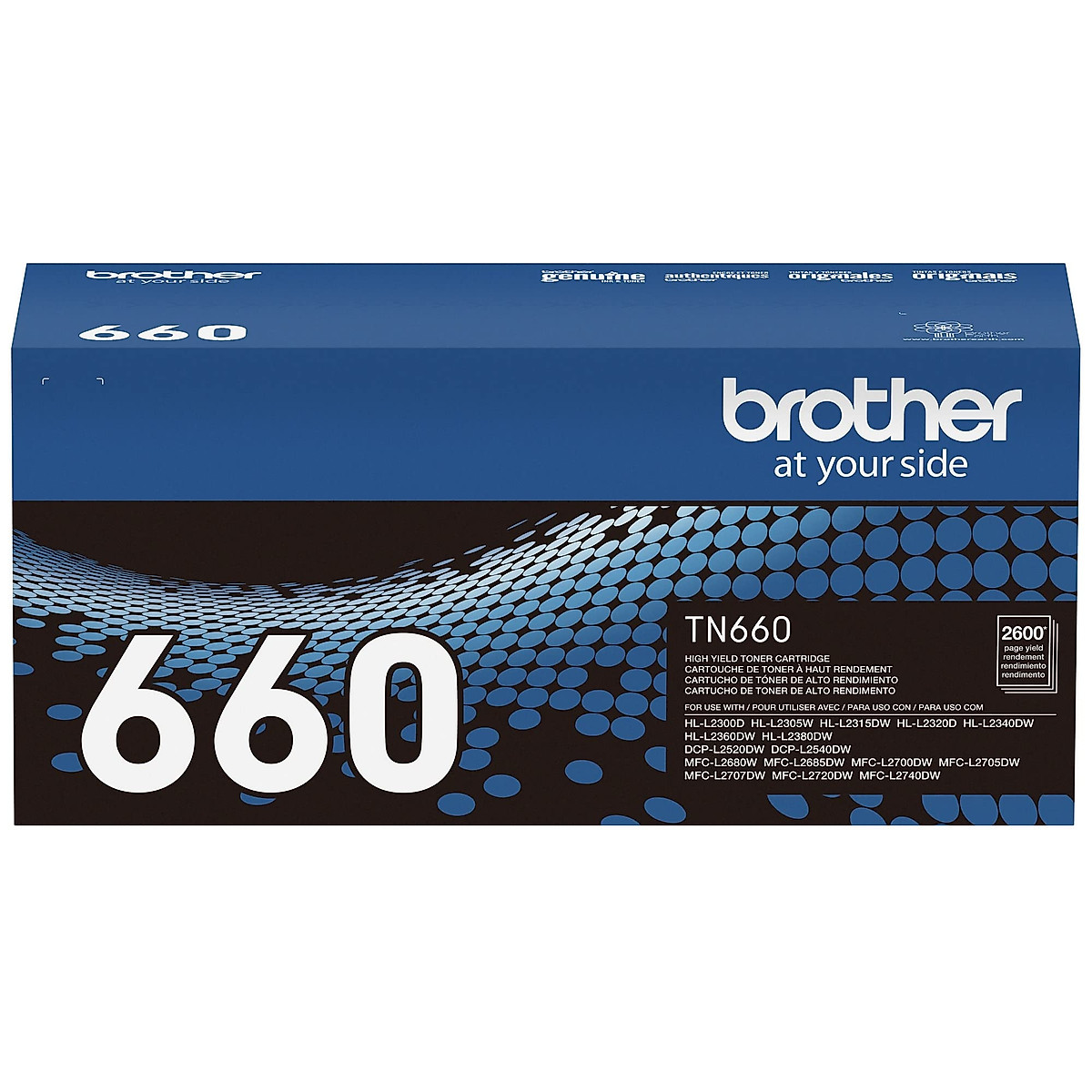 Brother Genuine High Yield Toner Cartridge, TN660, Replacement Black Toner, Page Yield Up To 2,600 Pages, Amazon Dash Replenishment Cartridge,1 Pack
