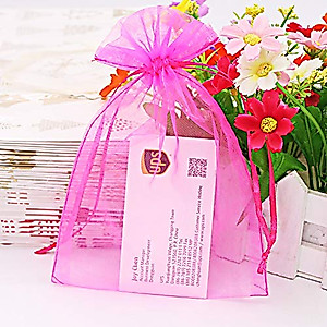 SumDirect 100Pcs 5x7 inches Sheer Drawstring Organza Jewelry Pouches Wedding Party Christmas Favor Gift Bags