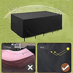 Patio Furniture Cover,210D Outdoor Bench Covers,Waterproof Rectangular Outdoor Table Cover ,Patio Seat Cover Anti-Ultraviolet General Purpose Patio Furniture Covers Table and Chairs