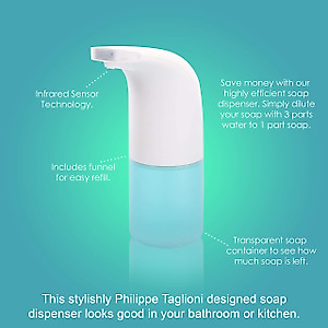 Simpleone Automatic Foaming Touchless Soap Dispenser | Stylish Design | Efficient Sensor Pump | Perfect for Bathroom and Kitchen | Arctic White