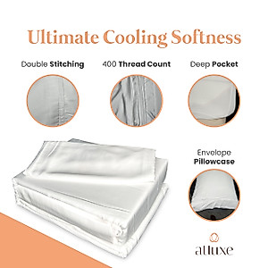 Atluxe Premium Viscose from Bamboo Sheet Set- Ultra Soft, Temperature Regulating, Ivory (King (U.S. Standard))