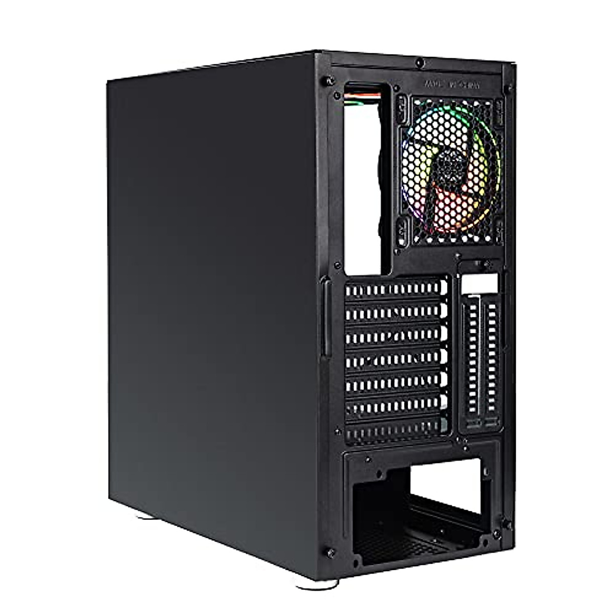 Bgears b-BlackWidow-RGB Black Gaming PC ATX case, Special Ripple effect Front Panel, Tempered Glass side. 2 x USB3.0, 3 x PWM 120mm ARGB Fans, Fan Controller with Remote, Support up to EATX board