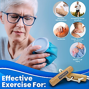 RangeMaster Econo Ranger Shoulder Pulley │ Physical Therapy Exercises │ Aids in Recovery and Rehabilitation │ Increases Mobility │ Wooden Handles for Comfort │ Metal Bracket Door Attachment