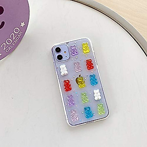 UnnFiko 3D Clear Case Compatible with iPhone 14 Pro, Super Cute Cartoon Bears, Funny Creative Soft Protective Case Cover (Bears, iPhone 14 Pro)