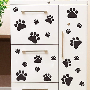 VinBee Dog Paw Prints Sticker 40Pcs Dog Pup Removable Vinyl Wall Sticker 12PCS 4 * 3.8Inch, 8PCS 2.96 * 2.8Inch,20PCS1.8 * 1.6Inch Decoration Décor for Children Nursery Room Home Décor Art Mural DIY