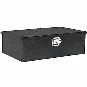VEVOR Heavy Duty Aluminum Truck Bed Tool Box, Diamond Plate Tool Box with Side Handle and Lock Keys, Storage Tool Box Chest Box Organizer for Pickup, Truck Bed, RV, Trailer, 30"x13"x9.6", Black