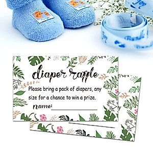 50 Greenery Diaper Raffle Tickets for Baby Shower-Baby Shower Invitations Inserts Request Cards Games Decorations Supplies for Baby Gender Tickets.