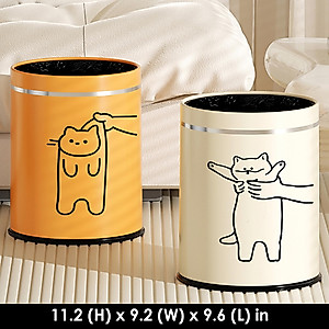Juju Cat Cute Trash Can Bedroom - Trash Bin Bedroom Trash Can for Bedroom - Medium Trash Can for Dorm Trash Can - Room Trash Can Desk Trash Can - Office Trash Cans for Near Desk (C)
