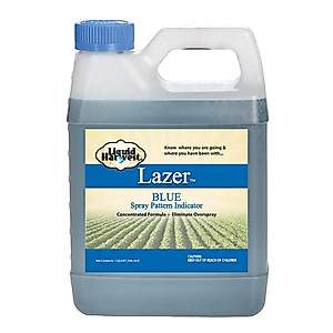 Liquid Harvest Lazer Blue - 32 Ounces - Concentrated Spray Pattern Indicator - Perfect Weed Spray Dye, Herbicide Dye, Fertilizer Marking Dye, Turf Mark and Blue Herbicide Marker
