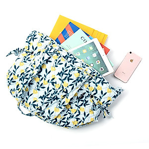 Magou Quilted Tote Bag for Women Signature Cotton Shoulder Bag Lightweight Handbag for Shopping Workout