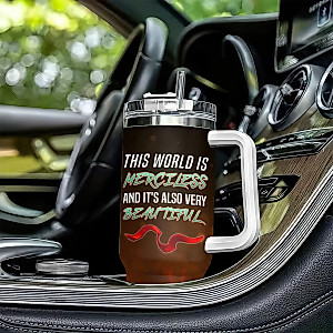 TEEDUU Tumbler 40 Oz Insulated Tumbler With Handle Stainless Steel Double Wall Vacuum AOT Anime Tumblers Hot Cold Tea Coffee Travel Cup Thermos Mug Gift for men women