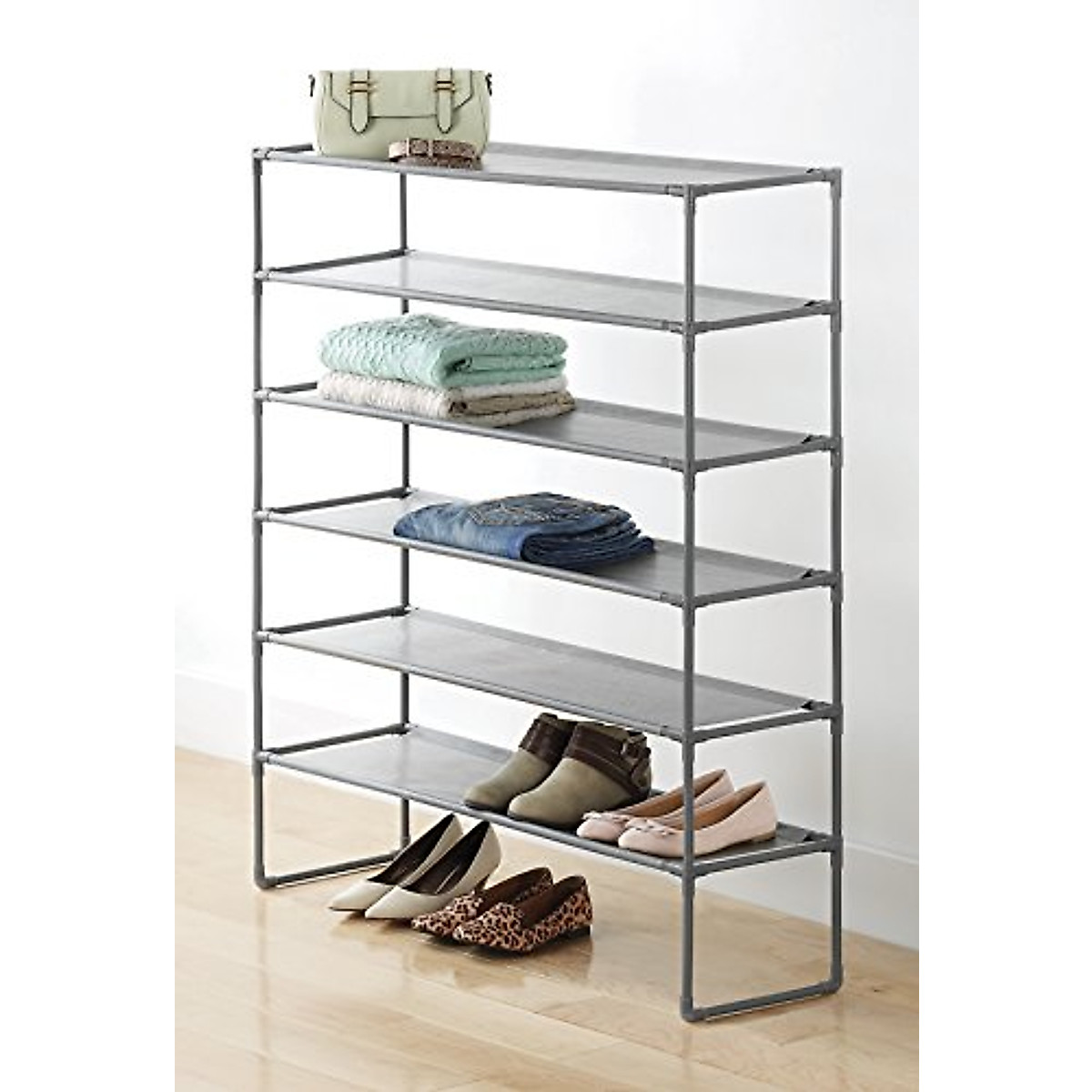 Whitmor Spacemaker 6-Tier Shelves, Gunmetal