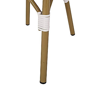 Christopher Knight Home Gwendolyn Outdoor French Bistro Chairs (Set of 2), Black + White + Bamboo Print Finish