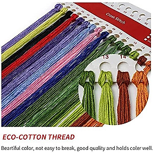 Cross-Stitch Stamped Kits, 11CT 3 Strands 16x20 inch, Athletic Border Collie Printed Cross Patterns, Embroidery Crafts Needlepoint Kit, Beginners Starter Kits, DIY Handmade Gifts