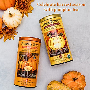 The Republic of Tea – Limited-Edition Fall Pumpkin Teas - Pumpkin Spice and Golden Pumpkin Tea Bundle – 50 and 36 Count Tea Bags