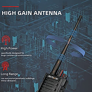 Retevis RT29 New Version,High Power Walkie Talkies Long Range,IP67 Waterproof,3200mAh,Emergency Alarm,Durability,Military Grade Two Way Radio (5 Pack)