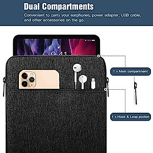 TiMOVO 9-11" Tablet Sleeve Bag for iPad 10th Gen. 10.9",iPad 9th/8th/7th Gen. 10.2",iPad Air 11/Air 5th/4th Gen. 10.9",Galaxy Tab A9+/A9 Plus 11",Protective Bag Fit Smart Keyboard, Black