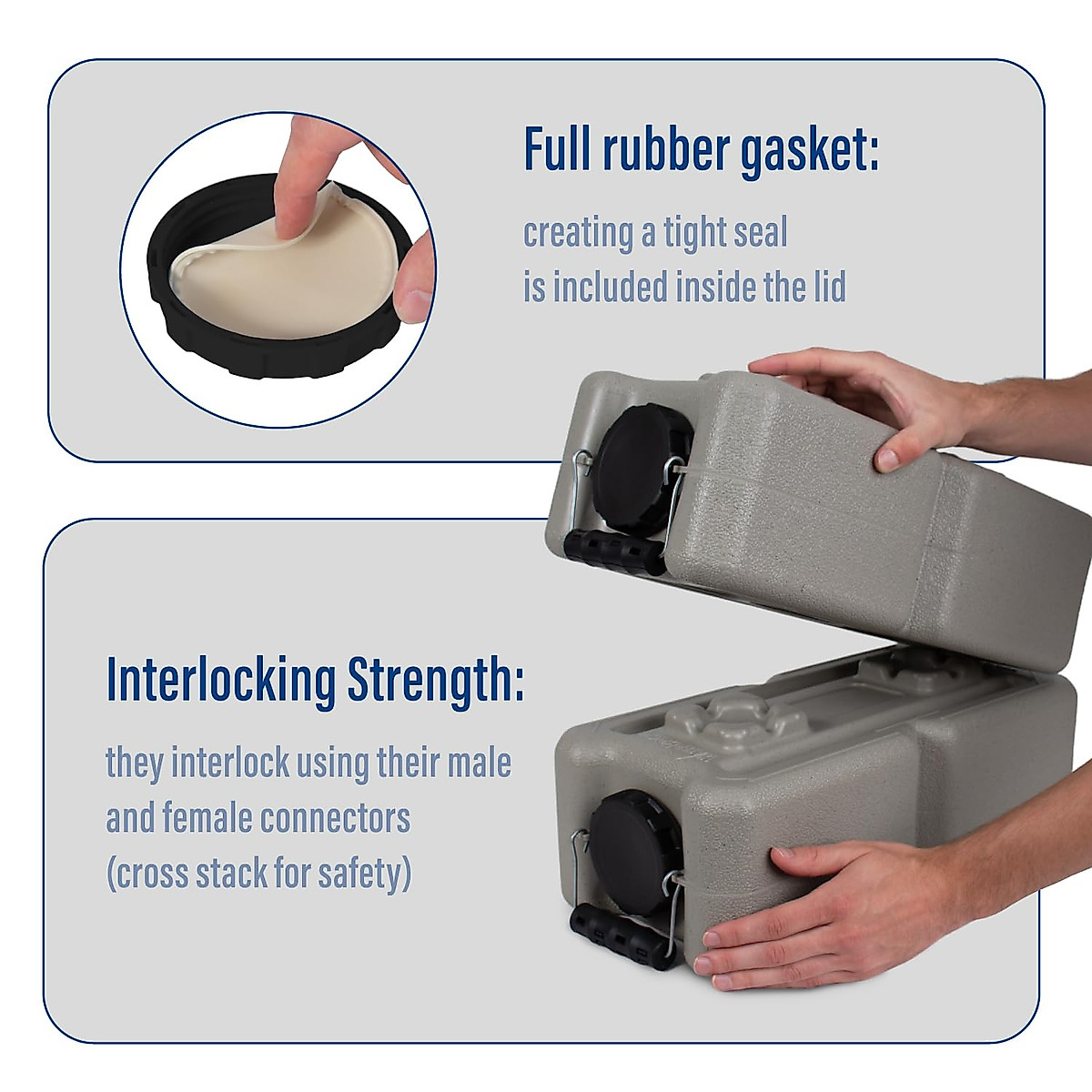 WaterBrick International WaterBrick Water Storage Containers for Emergency Water Storage | 6-Pack of Stackable 3.5 Gallon Water Container Bricks | Food-Grade HDPE Plastic | BPA-Free | STD Tan