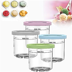 Creami Deluxe Pints, for Ninja Creami Deluxe Pints, Creami Containers Airtight,Reusable for NC301 NC300 NC299AM Series Ice Cream Maker