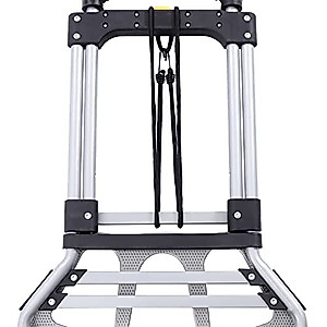 Folding Hand Truck and Dolly,264 Lb Capacity Heavy-Duty Aluminum Luggage Trolley Cart with Telescoping Handle and Wheels for Indoor Outdoor Moving Travel