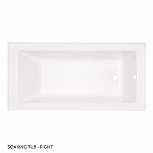 Signature Hardware 948062-R Sitka 60" Three Wall Alcove Acrylic Soaking Tub with Pre-Drilled Overflow Hole