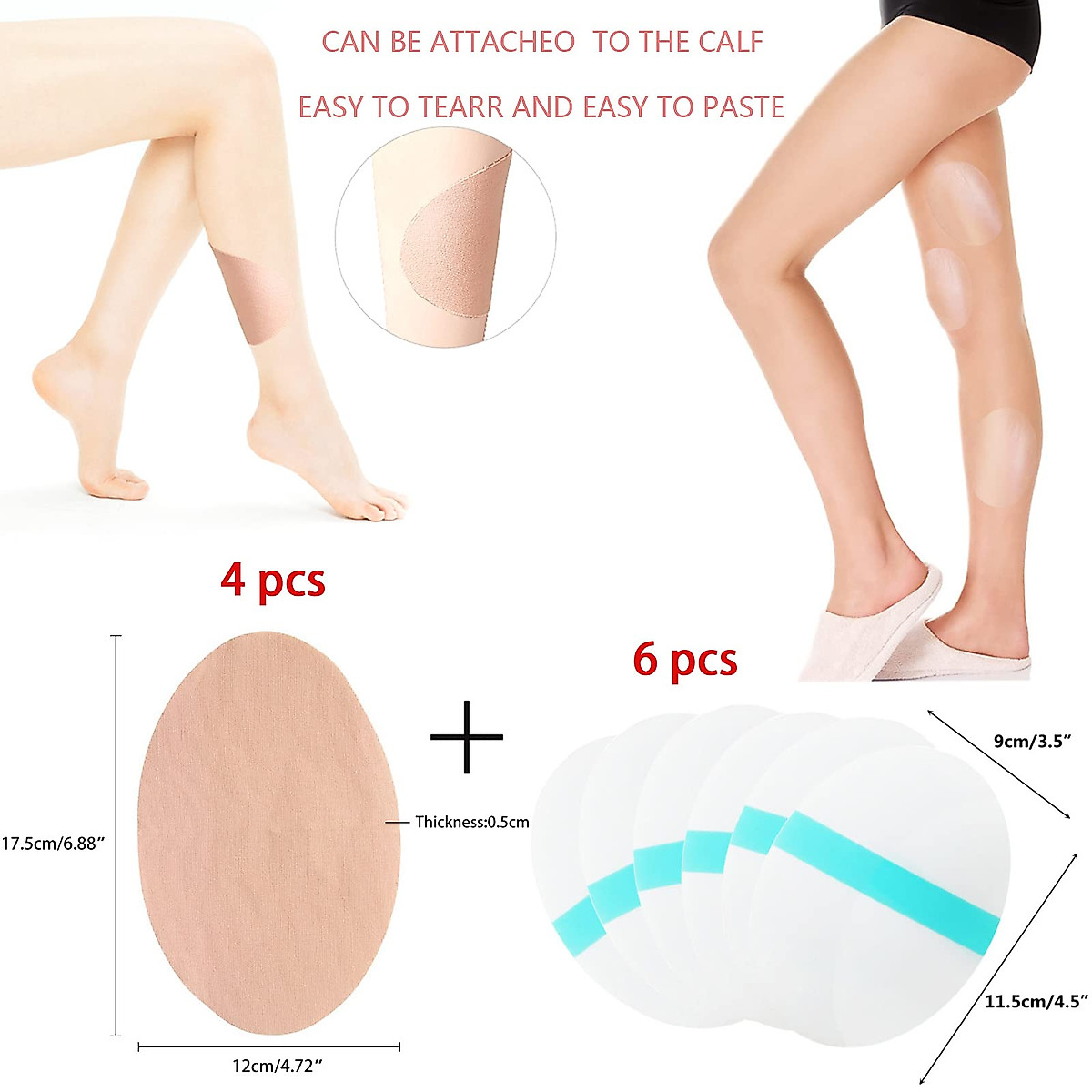 WOLAIYE Thigh Inner Anti-Chafing Sticker, Self-Adhesive Wear-Resistant Disposable Body Anti-Friction Pads, Transparent Ultra-Thin Invisible Patch,10PCS