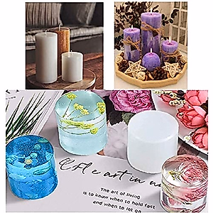 GERUSEA GTian 2 Sizes Cylinder Candle Molds Silicone Mold for Candle Making, Pillar Candles Resin Mould Epoxy Resin Casting Molds DIY Aromatherapy Candles, Wax, Soaps, Polymer Clay