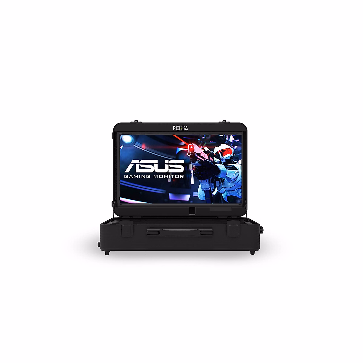 POGA PRO Premium Portable Console Travel Case incl. Trolley and 21,5'' ASUS Gaming Monitor for Xbox One X - Navy