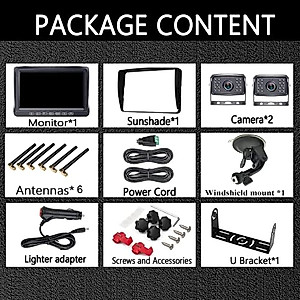 RV Backup Camera Wireless HD 1080P 2 Infrared Night Vision Bluetooth Rear View Cam 7‘’DVR Touch Key Monitor Kit Adapter for Furrion Pre-Wired RV Trailer Truck Camper Van Crane 4 Channels DAJKRTIA K7